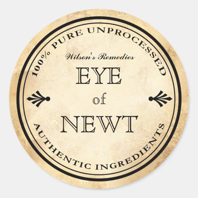 Halloween vintage alchemy Eye of Newt potion label | Zazzle