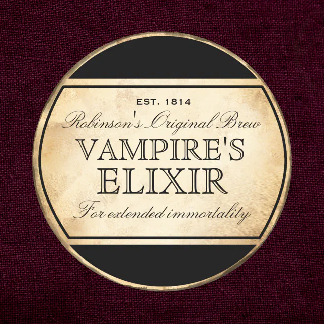 Halloween vintage alchemy Vampire's Elixir label | Zazzle