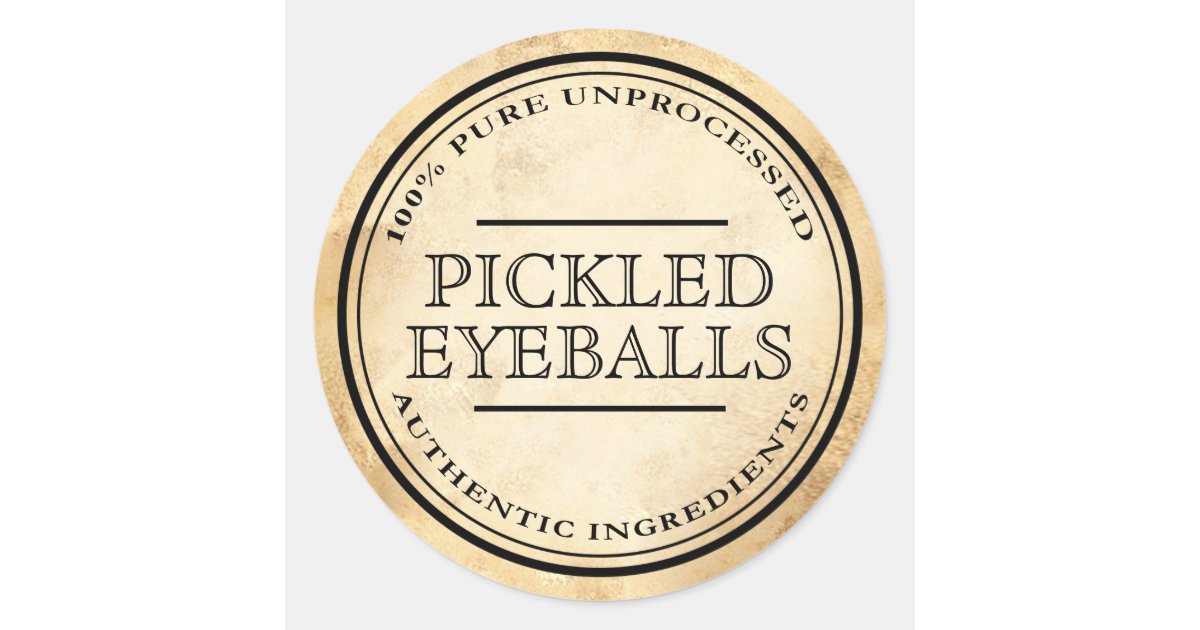 Halloween vintage apothecary pickled eyeball label | Zazzle