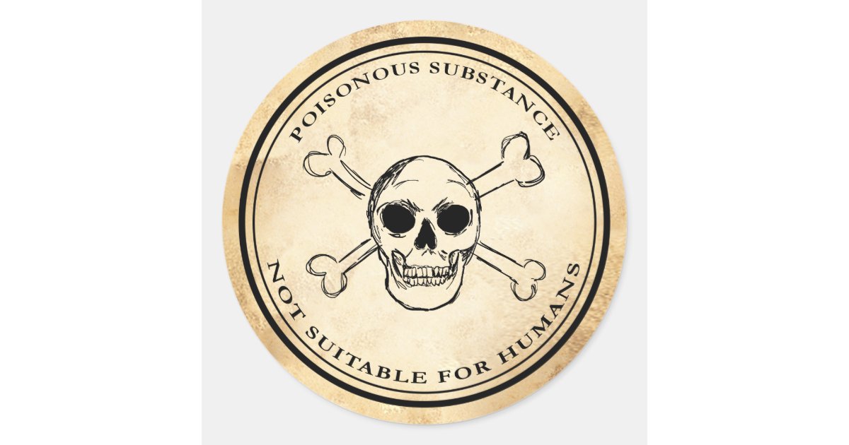 Halloween vintage apothecary poison skull label | Zazzle