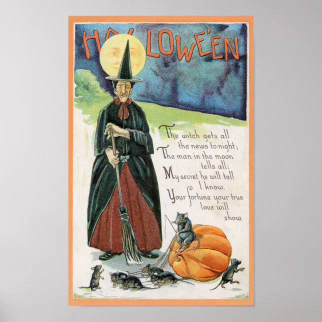 Halloween Vintage Art Poster | Zazzle