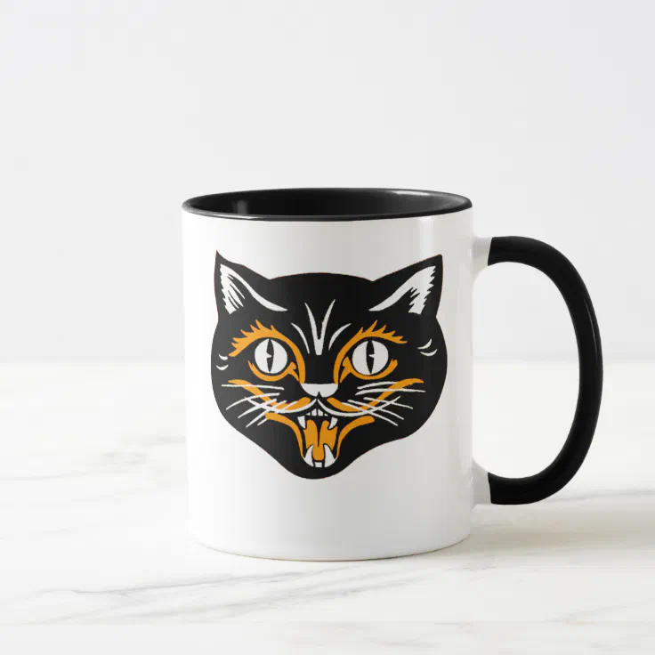 Halloween Vintage Cat Face Mug | Zazzle