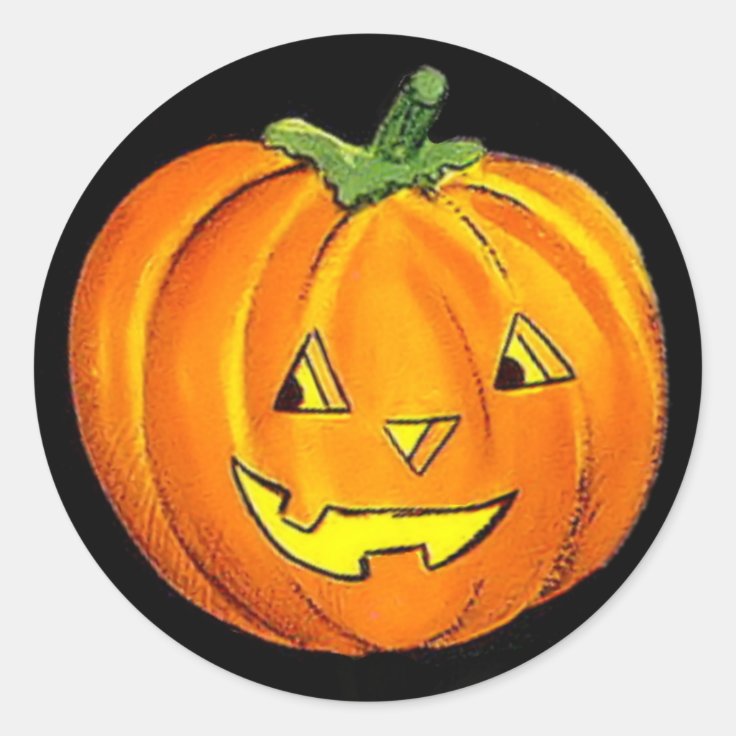 Halloween Vintage Pumpkin Sticker | Zazzle