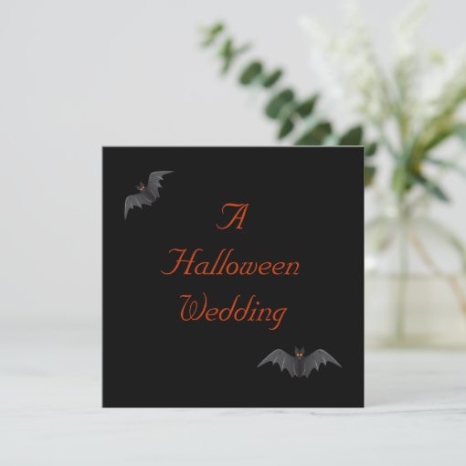 Halloween Wedding - Bat Duo [a] Invitation | Zazzle