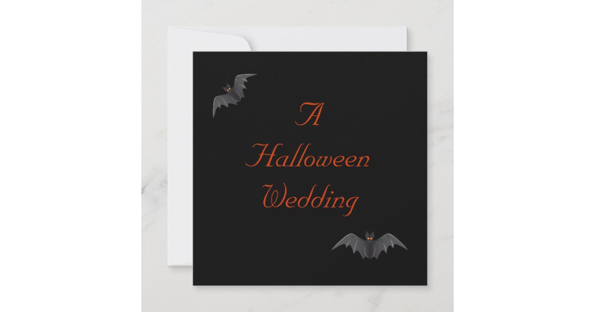 Halloween Wedding - Bat Duo [a] Invitation | Zazzle