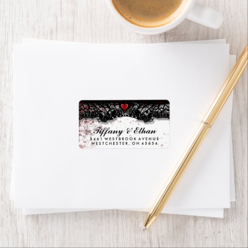 Halloween Wedding Blood Splatter Address Label | Zazzle