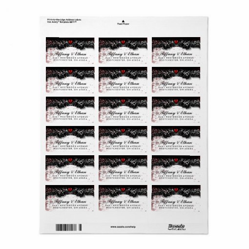 Halloween Wedding Blood Splatter Address Label | Zazzle