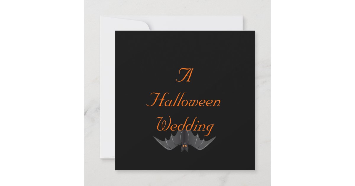 Halloween Wedding - (Hanging Bat) Invitation | Zazzle