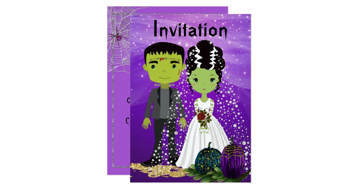 Halloween Wedding Invitation with Bride | Zazzle.com