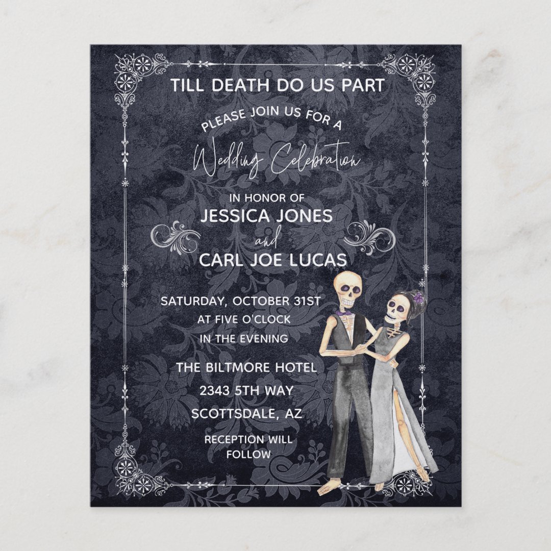 Halloween Wedding Skeletons Invitation Budget Flyer | Zazzle