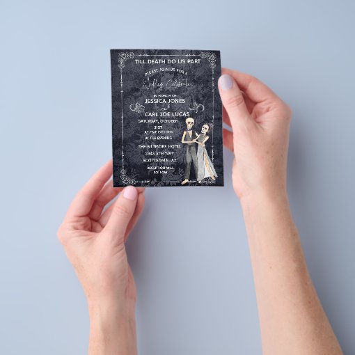 Halloween Wedding Skeletons Invitation Budget Flyer | Zazzle