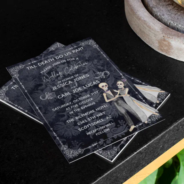Halloween Wedding Skeletons Invitation Budget Flyer | Zazzle