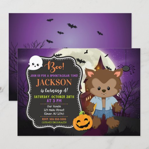 Halloween Werewolf Birthday Invitation | Zazzle