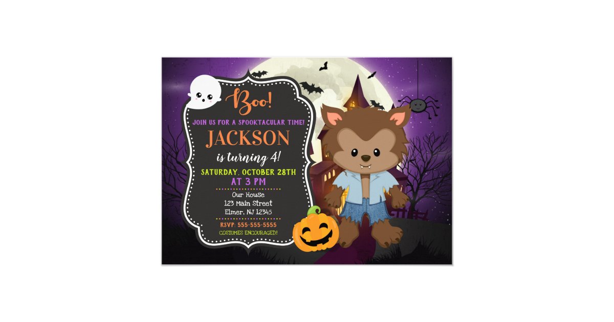 Halloween Werewolf Birthday Invitation | Zazzle.com