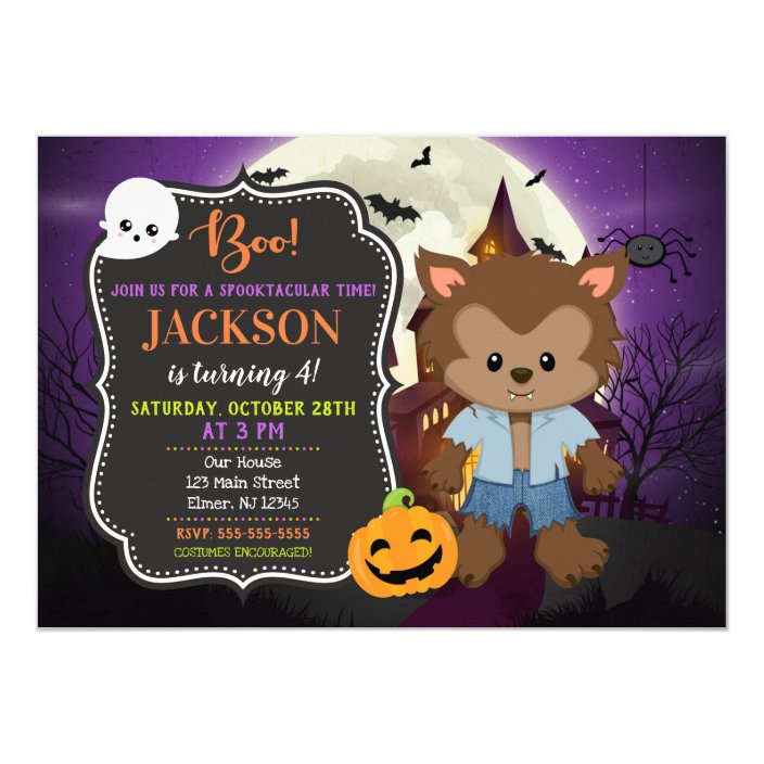 Halloween Werewolf Birthday Invitation | Zazzle.com