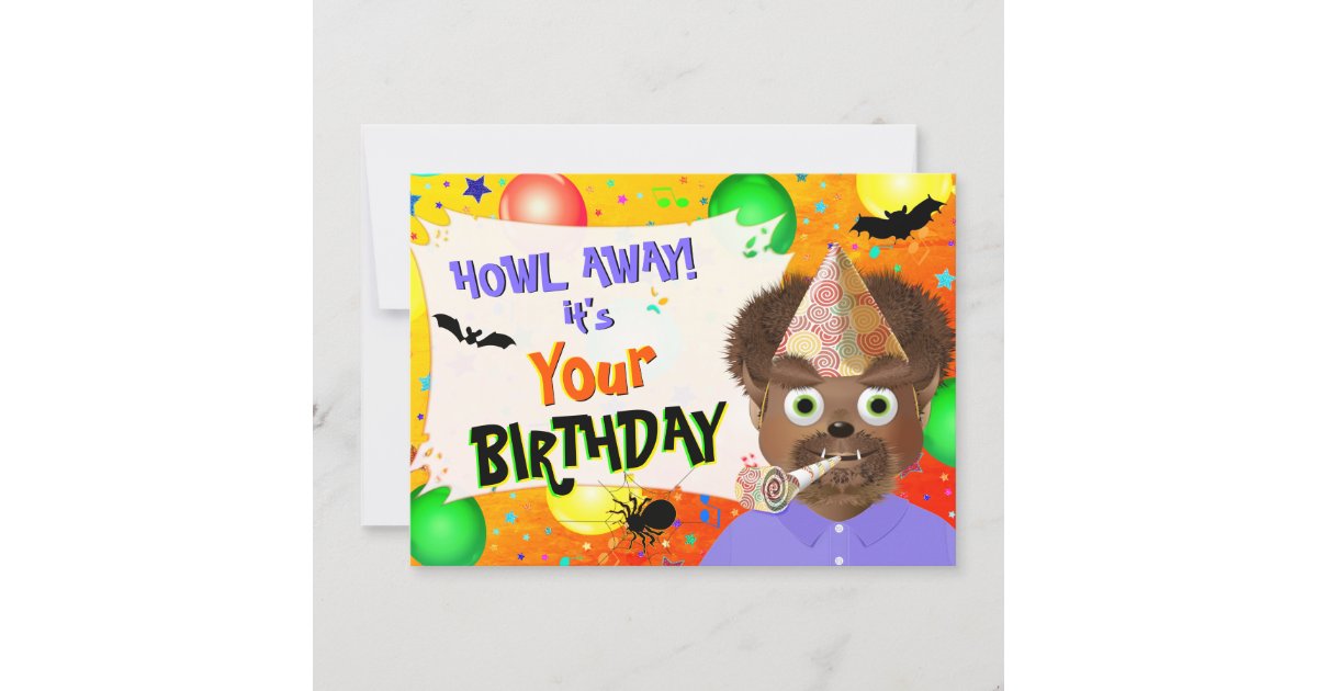 Halloween Werewolf Monster Birthday Card | Zazzle