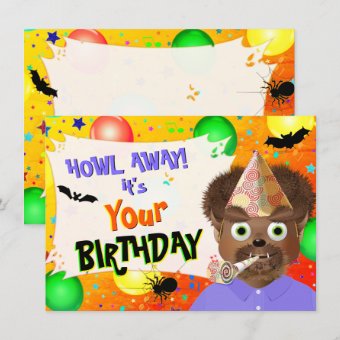 Halloween Werewolf Monster Birthday Card | Zazzle