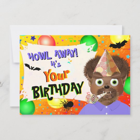 Halloween Werewolf Monster Birthday Card | Zazzle.com