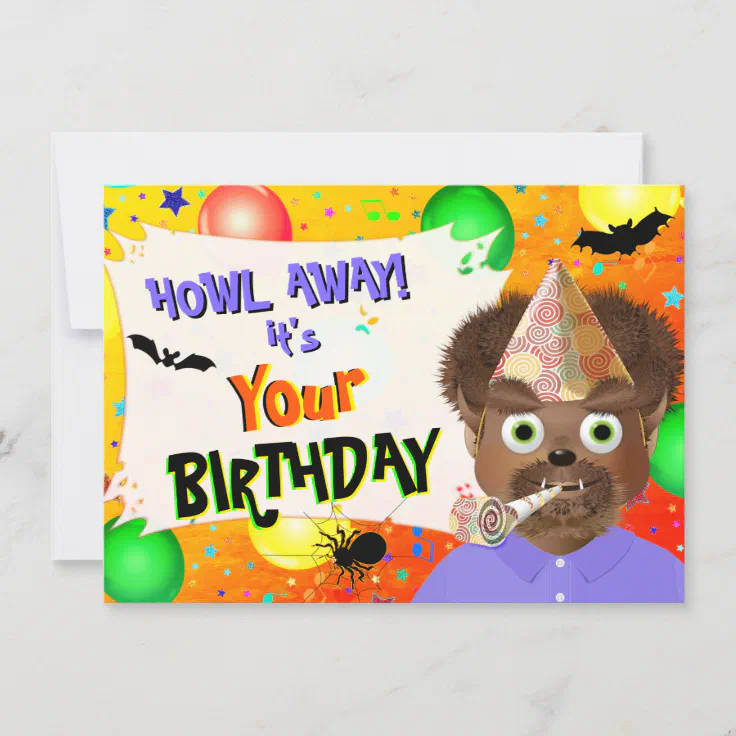 Halloween Werewolf Monster Birthday Card | Zazzle