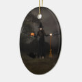 Halloween Witch and Black Cat Ornament | Zazzle