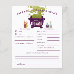 Halloween Witch Baby Predictions & Advice Card | Zazzle