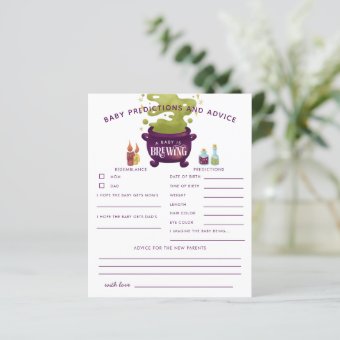 Halloween Witch Baby Predictions & Advice Card | Zazzle