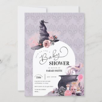 Halloween Witch Baby Shower Invitation | Zazzle