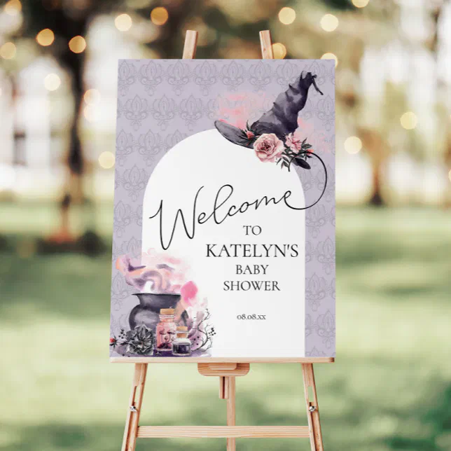 Halloween Witch Baby Shower Welcome Sign | Zazzle