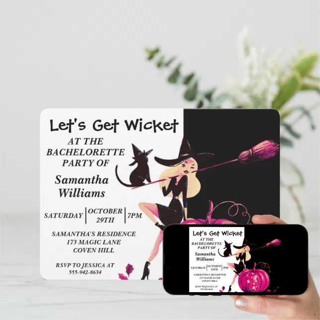 Halloween Witch Bachelorette Party Invitation | Zazzle