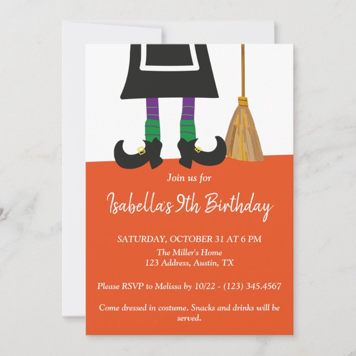 Halloween Witch Birthday Party Invitation | Zazzle.com