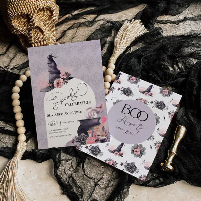 Halloween Witch Birthday Party Invitation | Zazzle