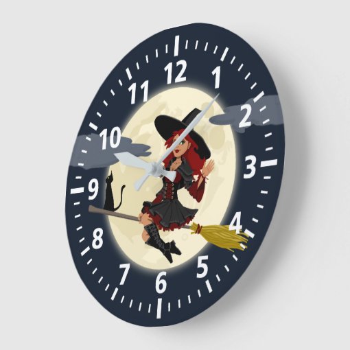 Halloween Witch Clock | Zazzle