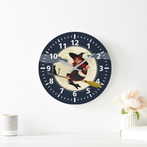 Halloween Witch Clock | Zazzle