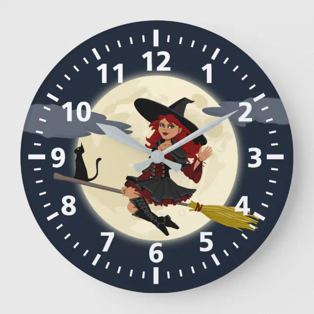 Halloween Witch Clock | Zazzle
