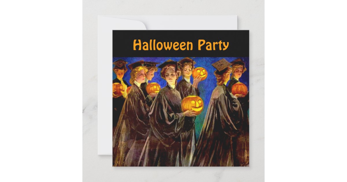 Halloween Witch College Grads Invitation | Zazzle