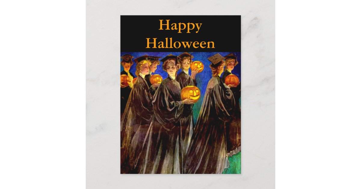 Halloween Witch College Graduates Postcard | Zazzle