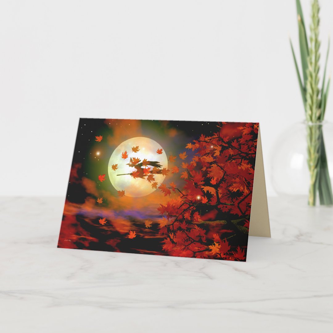 Halloween Witch Flight Card | Zazzle