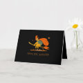 Halloween Witch Flying Turtle Broom Salem Card | Zazzle