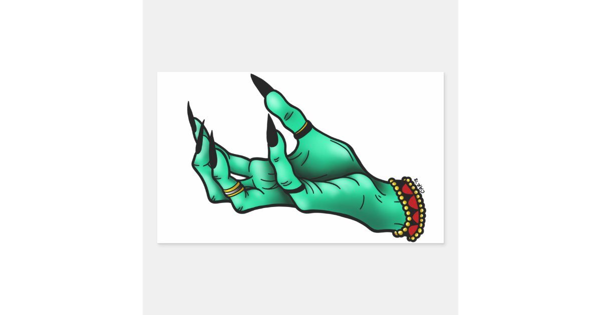 Halloween Witch Hand Sticker | Zazzle