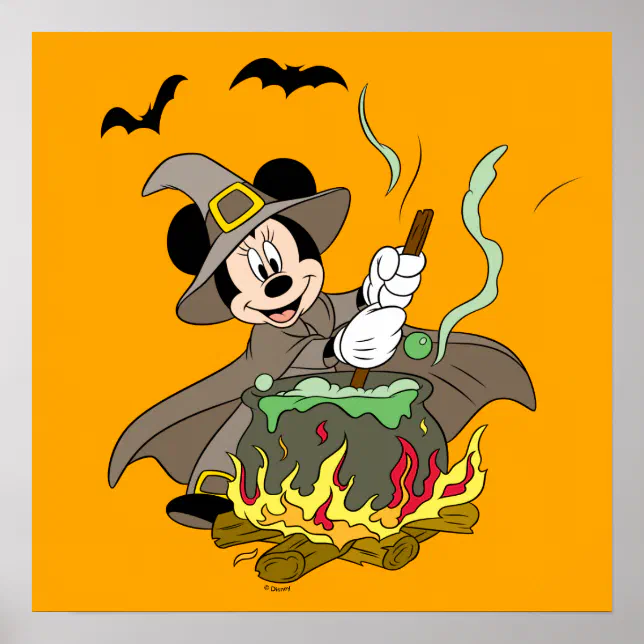 Halloween Witch Minnie Mouse Poster | Zazzle