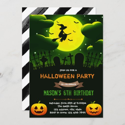 Halloween witch party invitation | Zazzle