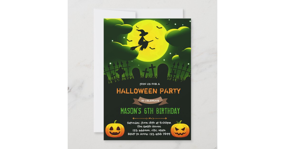 Halloween witch party invitation | Zazzle