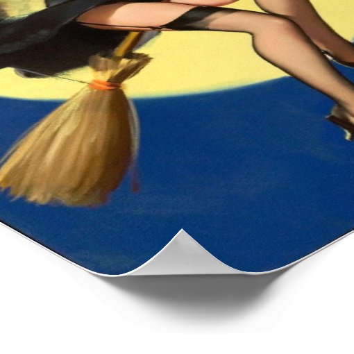 Halloween Witch Pin Up Girl Poster | Zazzle