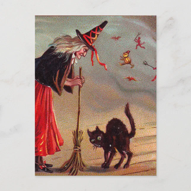 Halloween Witch Postcard | Zazzle