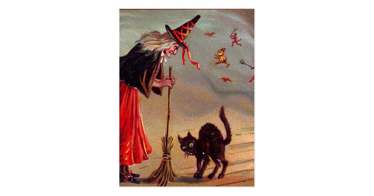 Halloween Witch Postcard | Zazzle.com