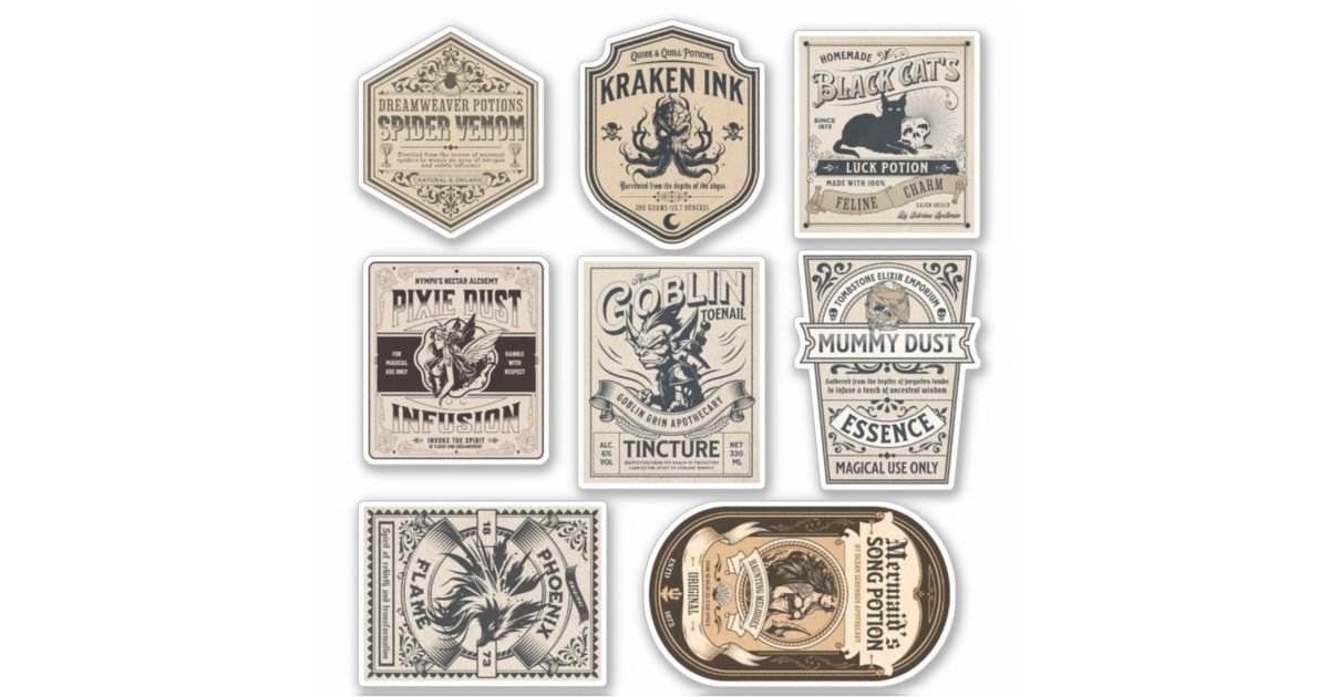 Halloween Witch Potion Label Wizard Apothecary | Zazzle