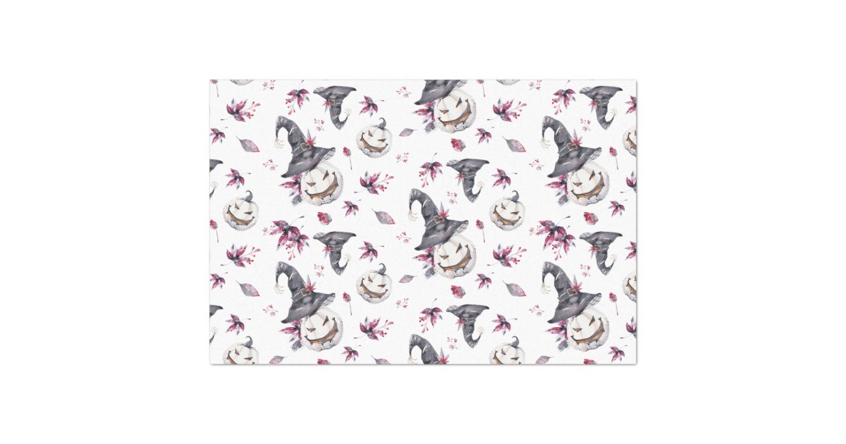 Halloween Witch Pumpkin Gift Wrapping Tissue Paper | Zazzle