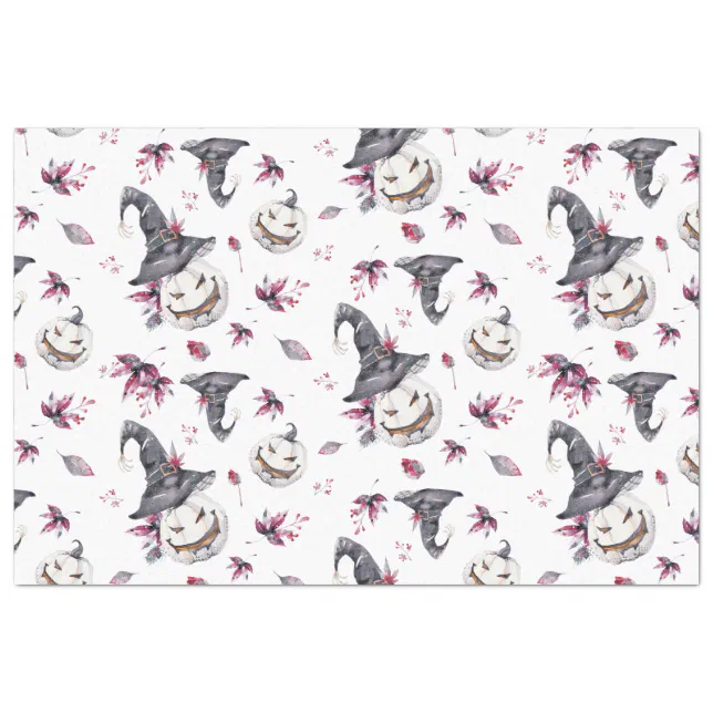 Halloween Witch Pumpkin Gift Wrapping Tissue Paper | Zazzle