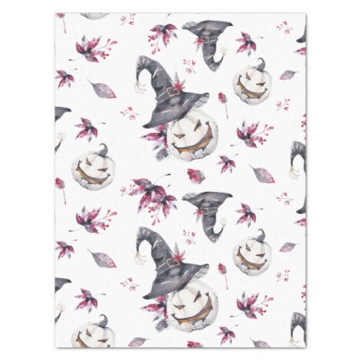 Halloween Witch Pumpkin Gift Wrapping Tissue Paper | Zazzle