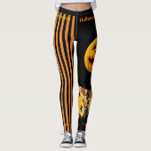 Halloween Witch Pumpkin Leggings Black Pants | Zazzle